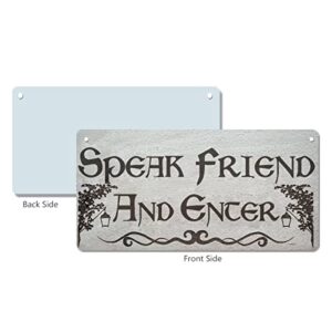 Dadaly Decor Speak Friend Enter Sign Hobbit Signboard Home Decor Gifts Room Acrylic Waterproof Plaque 5 x 10 Inch