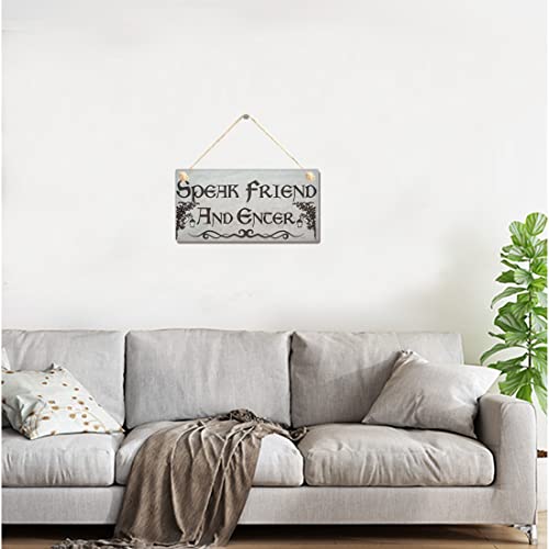 Dadaly Decor Speak Friend Enter Sign Hobbit Signboard Home Decor Gifts Room Acrylic Waterproof Plaque 5 x 10 Inch