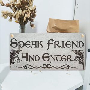 Dadaly Decor Speak Friend Enter Sign Hobbit Signboard Home Decor Gifts Room Acrylic Waterproof Plaque 5 x 10 Inch