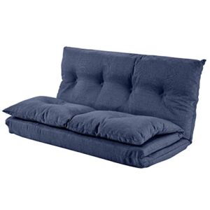 DANGRUUT Upgraded Version Adjustable Floor Couch Floor Sofa Bed with 5 Adjustable Reclining Position, Foldable Japanese Floor Futon, Lazy Lounge Couch for Living Room, Bedroom (Navy)