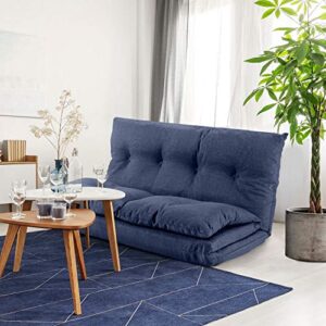 DANGRUUT Upgraded Version Adjustable Floor Couch Floor Sofa Bed with 5 Adjustable Reclining Position, Foldable Japanese Floor Futon, Lazy Lounge Couch for Living Room, Bedroom (Navy)