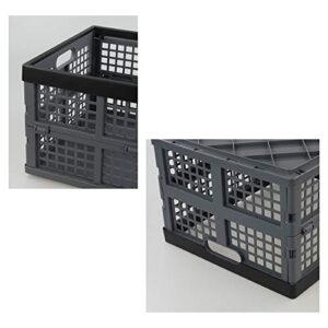 Leendines 32 Liter Foldable Storage Basket, Plastic Collapsible Crate, 3 Packs