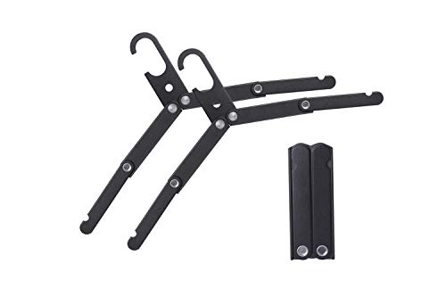 Hikeman Travel Hangers Metal Heavy Duty Folding Hangers for Wet Clothes Portable Space Saving Travel Accessories for Camping Cruise Hotel (3, Black)