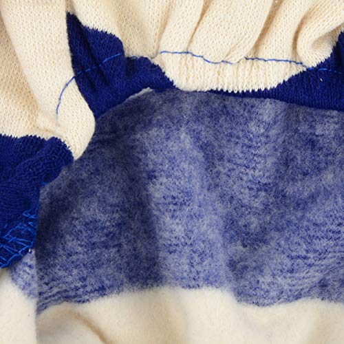 Ranphy Stripe Pet Dog Clothes Pajamas Daisy Coat Jumpsuit Soft Cotton Pjs Puppy Sweater Shirt Doggie Warm Knitted Onesie Outfit Sleeping Rompers Pet Apparel Blue XXL