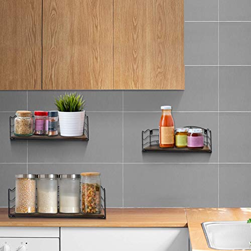 CRUGLA Wall Shelves Mounted Set of 3, Music Notes Wall Hanging Storage Floating Shelf for Bathroom Kitchen Bedroom