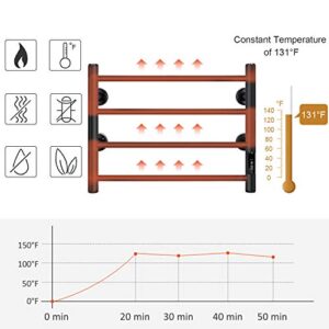 JSLOVE Towel Warmer Wall Mounted Heated Towel Racks for Bathroom, Stainless Steel Hot Towel Rack with Timer (4 Bars Black)