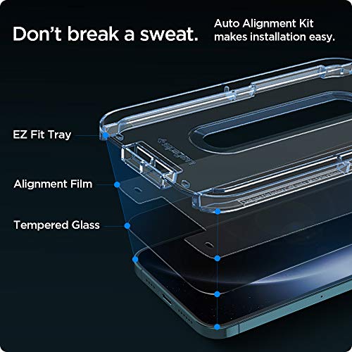 Spigen Tempered Glass Screen Protector [GlasTR EZ FIT- Privacy] Designed for iPhone 12 Pro Max - 2 Pack