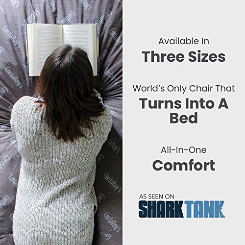 CordaRoy's Chenille Nest Bean Bag Chair, Convertible Chair Folds from Chair to Bed, As Seen on Shark Tank, Espresso, Queen