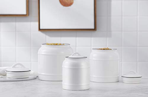 Toichi ceramic canisters | 51 FL.OZ Ceramic Food Storage Jar|White cookie jar|Ceramic canisters with lids|Coffee Canister|Ceramic jar with lid