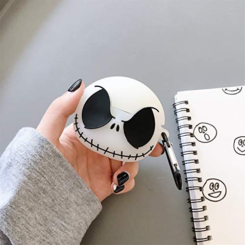 Jowhep Case for AirPod Pro 2019/Pro 2 Gen 2022 Cartoon Cute Silicone Cover with Keychain Fashion Funny Soft Skin for Air Pods Pro Girls Boys Kids Shell Cases for AirPods Pro Luminous Skull