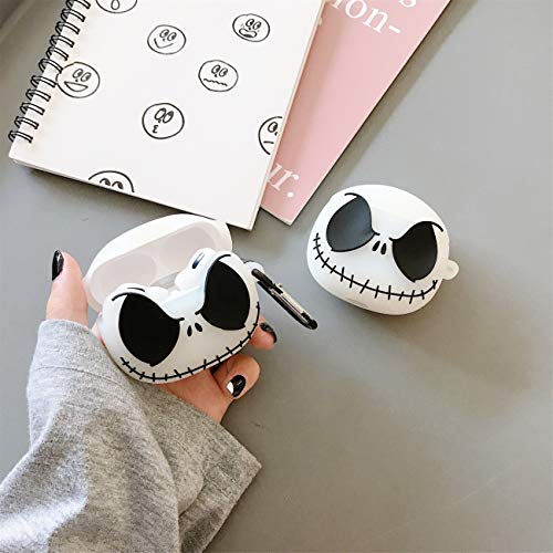 Jowhep Case for AirPod Pro 2019/Pro 2 Gen 2022 Cartoon Cute Silicone Cover with Keychain Fashion Funny Soft Skin for Air Pods Pro Girls Boys Kids Shell Cases for AirPods Pro Luminous Skull