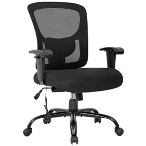 big and tall office chair 400lbs wide seat mesh desk chair massage rolling swivel ergonomic computer chair with lumbar support adjustable arms task chair for heavy people