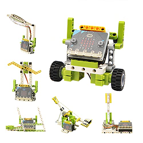 ELECFREAKS microbit Ring:bit 6-in-1 Building Bricks Kit, Programmable STEM Educational Learning Kit with 200+ Building Blocks(Without Micro:bit)