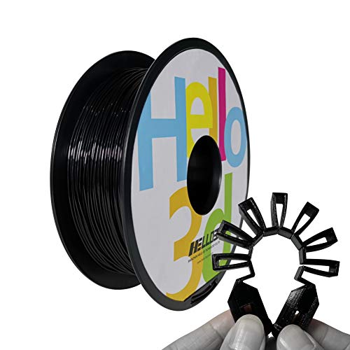 HELLO3D Black TPU Flexible 3D Filament, TPU Flexible Elastomer 3D Filament 1.75mm, 1.76LB per Spool