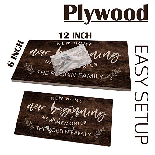 Naive Argo Personalized Wood Wall Mount Key Holder for Couple Mr Mrs Wedding Gift | New Home Décor Customize Key Ring Hook Hanger for Housewarming Gifts | C03D02