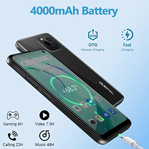 OUKITEL C21 Pro Unlocked Smartphones 21MP Triple Camera Mobile Phone 6.39" HD+ Unlocked Cell Phones 4GB + 64GB/256GB External SD 4000mAh Battery Android 11 Dual SIM/OTG/GPS/WiFi