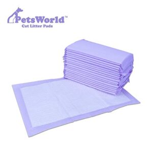 PETSWORLD Fresh Scented Cat Pads Refills for Tidy Cats Breeze Litter System 50 Pads for Cat Litter Box, 16.9x11.4 Inch