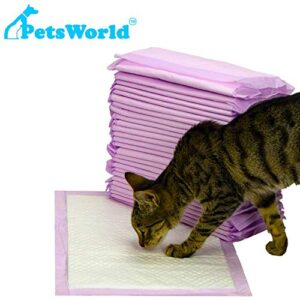 PETSWORLD Fresh Scented Cat Pads Refills for Tidy Cats Breeze Litter System 50 Pads for Cat Litter Box, 16.9x11.4 Inch