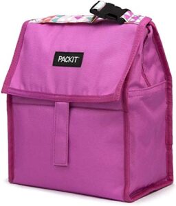 packit freezable lunch bag with zip closure (hot pink)