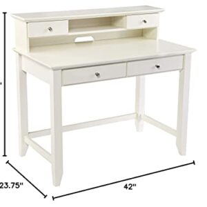 SEI Furniture Barberry w/Storage Secretary Desk, White