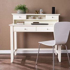 SEI Furniture Barberry w/Storage Secretary Desk, White