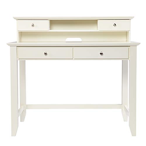 SEI Furniture Barberry w/Storage Secretary Desk, White