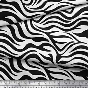 Soimoi Black Cotton Canvas Fabric Wild Animal Skin Printed Craft Fabric by The Yard 44 Inch Wide