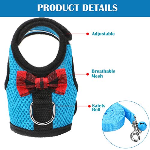 2 Pieces Guinea Pig Clothes Soft Mesh Guinea Pig Harness with Safe Bell, Baby Ferret Harness and Leash Set for Hamster, Baby Ferrets, Rats, Guinea Pig, Chinchilla, Teacup Chihuahua