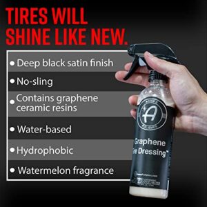 Adam's Graphene Tire Dressing - Deep Black Finish W/Graphene Non Greasy Car Detailing | Use W/Tire Applicator After Tire Cleaner & Wheel Cleaner | Ceramic Coating Like Tire Protection (16oz)