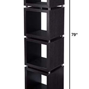 SEI Furniture Portgren 4-Tier Bookshelf, Dark Espresso/Chrome