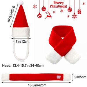 3 Sets Cat Santa Hat with Scarf Christmas Pet Outfit Adjustable Pet Costume Set Pet Santa Clause Apparel Puppy Dog Santa Hat New Year