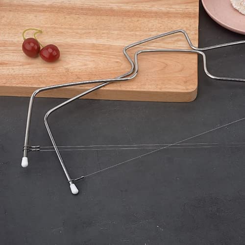 Oumefar Bow-Shaped 2pcs Double Wire Cake Cutter Bread Slicing Tool for Cheesecake for Restaurant