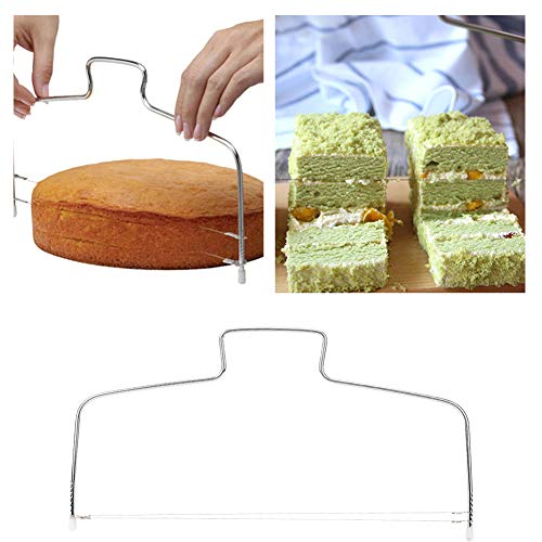 Oumefar Bow-Shaped 2pcs Double Wire Cake Cutter Bread Slicing Tool for Cheesecake for Restaurant