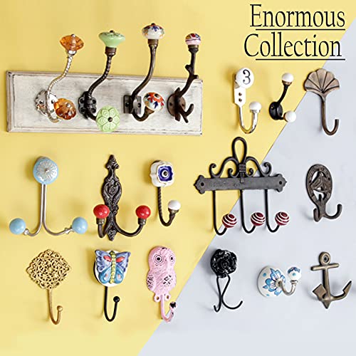 Indian Shelf 2 Pack Wall Key Hooks | Gold Coat Hook for Wall | Brass Mudroom Hooks | Camel Elephant Four Prong Towel Hook | Kids Wall Hook | Coat Rack for Wall [17.28 cm]