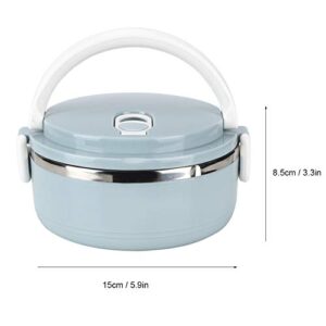 Yosoo 0.7L Capacity Lunch Box, Portable Stainless Steel Blue Thermal Insulated Rice Noddles Lunch Box Good Sealing Food Container with Air Hole (Single Layer)