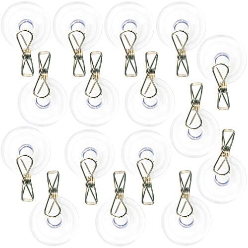 Fuongee Suction Cup Clips/Clamps, Pack of 16, Sucker Diameter 45mm