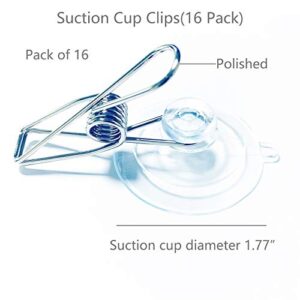 Fuongee Suction Cup Clips/Clamps, Pack of 16, Sucker Diameter 45mm