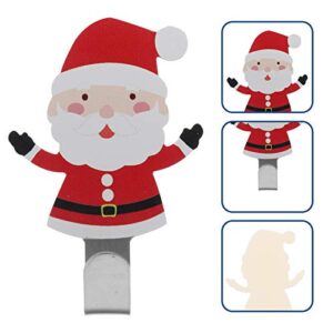 Cabilock 4Pcs Christmas Wall Hooks Santa Claus Metal Wall Hanger Christmas Wall Key Rack Holder Towel Coat Hooks for Door Bathrooms Key Robe Bag