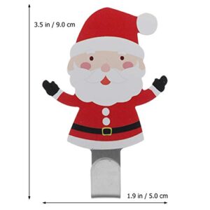 Cabilock 4Pcs Christmas Wall Hooks Santa Claus Metal Wall Hanger Christmas Wall Key Rack Holder Towel Coat Hooks for Door Bathrooms Key Robe Bag