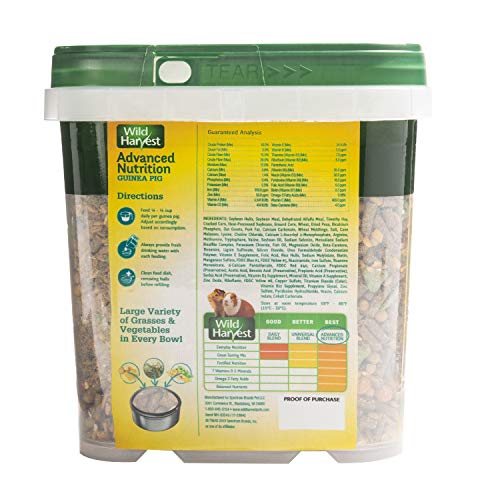 Wild Harvest Advanced Nutrition Guinea Pig 4.5 Pounds, Complete and Balanced Diet, Pack of 4