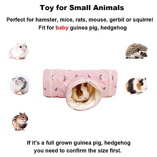 Amakunft Guinea Pig Tunnels and Tubes, Guinea Pig Hideaway Play Toy, Tunnel for Hedgehog, Hamster, Mice, Rats, Gerbil Rat, Squirrel (Pink)