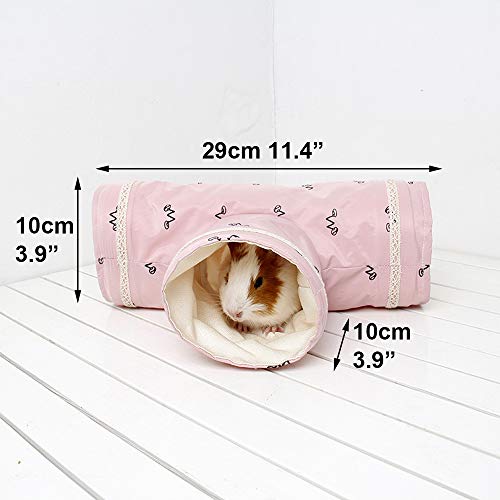 Amakunft Guinea Pig Tunnels and Tubes, Guinea Pig Hideaway Play Toy, Tunnel for Hedgehog, Hamster, Mice, Rats, Gerbil Rat, Squirrel (Pink)