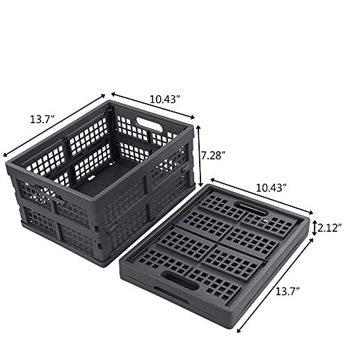 Yarebest 15 Liter Collapsible Crates, Plastic Folding Basket Bins Set of 3