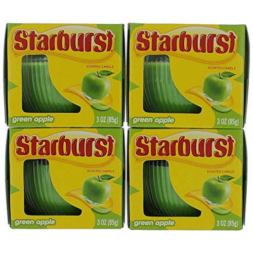 Starburst Scented Candle 4 Pack of 3 oz Jars - Green Apple