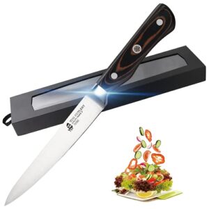 tuo kitchen utility knife-5 inch all purpose cooking knife-german stainless steel small chef knife-g10 ergonomic handle with gift box-legacy series