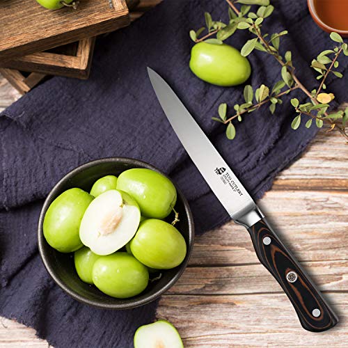 TUO Kitchen Utility Knife-5 inch All Purpose Cooking Knife-German Stainless Steel Small Chef Knife-G10 Ergonomic Handle with Gift Box-Legacy Series