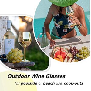 Gusto Nostro Stainless Steel Wine Glass - 18 oz Unbreakable Gold Wine Glasses for Travel, Camping and Pool - Fancy, Unique and Cute Portable Metal Wine Glass for Outdoor Events, Picnics (Set of 2)