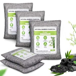 dimux bamboo charcoal bags for home car closet office kitchen fridge 5 packs(3x200g+2x100g)