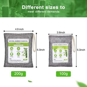 Dimux Bamboo Charcoal Bags for Home Car Closet Office Kitchen Fridge 5 Packs(3x200g+2x100g)