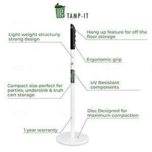 TAMP-IT Mighty Mini Manual Trash Compactor Frees Up Space in Bins, Receptacles, Dumpsters Reduce Trips to Dispose Trash Cost Effective (12" T- 7 1/2" D)